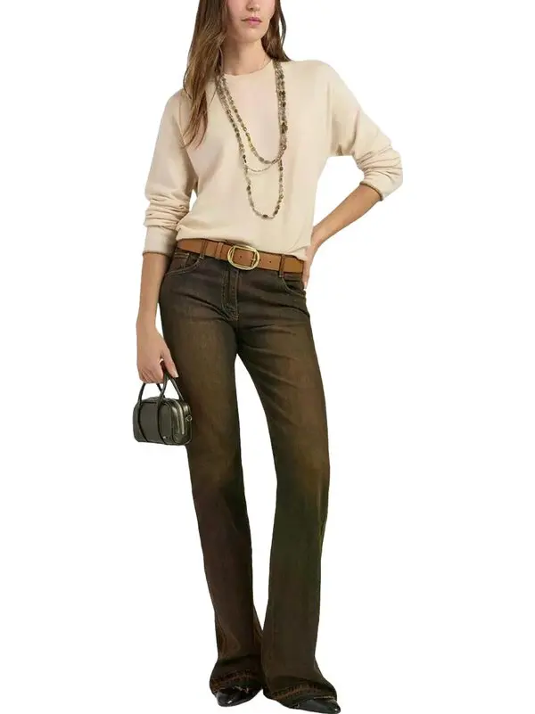 Momoni Karasu Garment-dyed Sweater - Neutrals