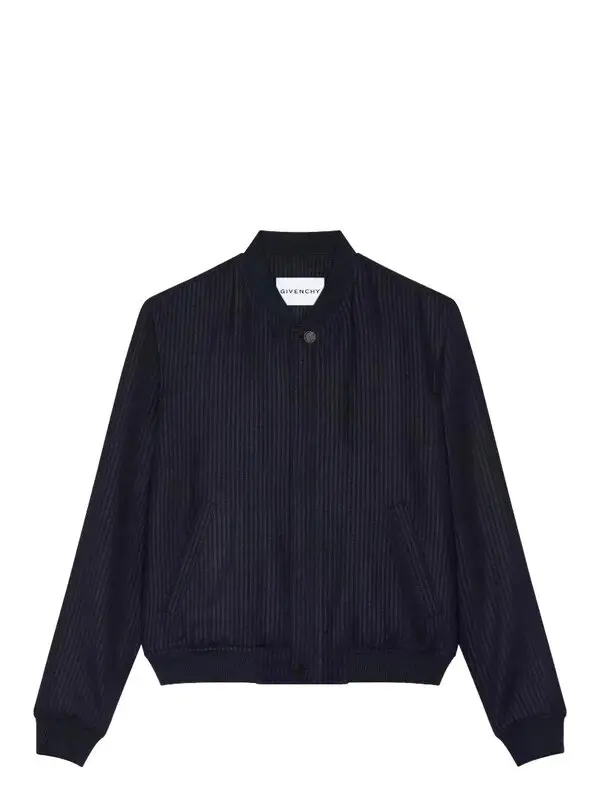 Givenchy Striped Blouson In Wool - Blue