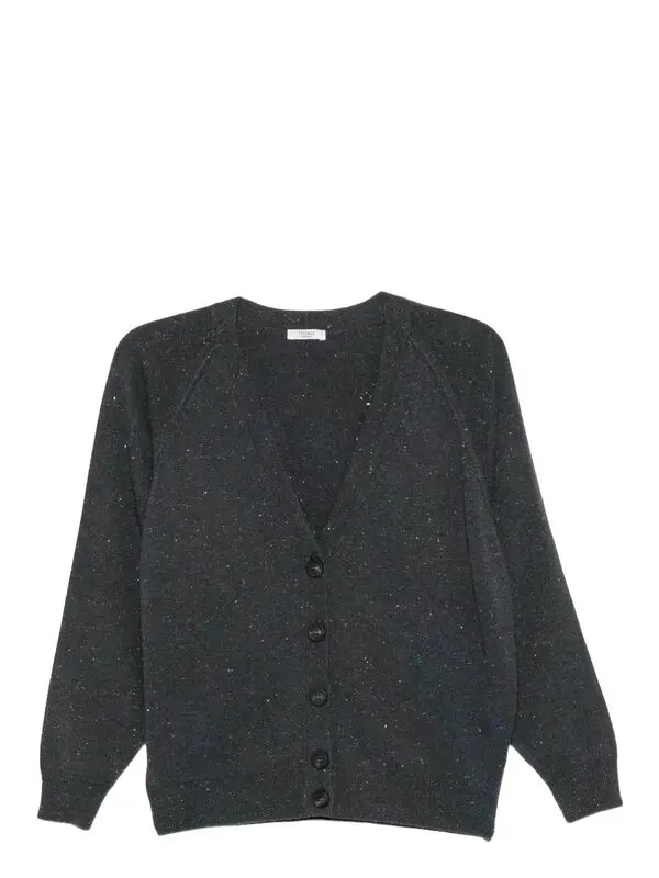 Peserico Flecked V-neck Cardigan - Grey