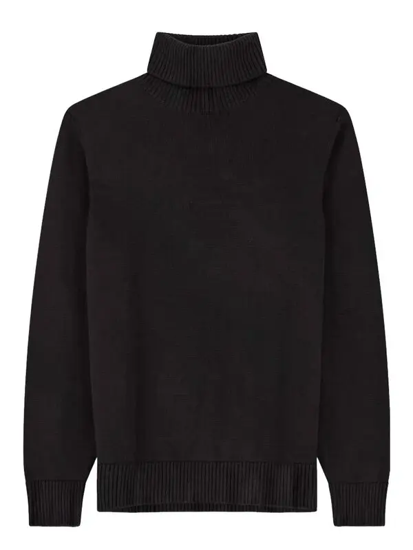 Boggi Milano Turtleneck Jumper In Extrafine Merino Wool - Brown
