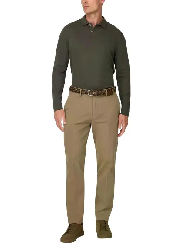 Boggi Milano Trousers In Stretch-cotton Tencel® Modal - Neutrals