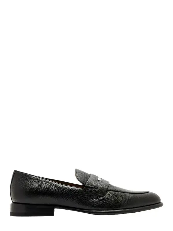 Neil Barrett Cervo Grain-leather Loafers - Black