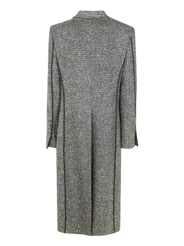 SAPIO Lame Metallic Bouclé-knit Coat - Grey