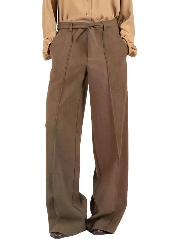 SOCIETE ANONYME Tie-fastening Wide-leg Trousers - Brown