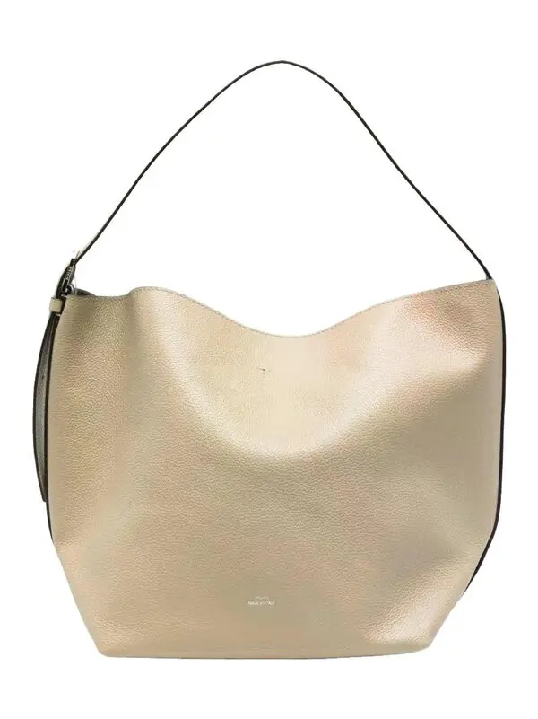 TOTEME Medium Belted Grainy Leather Shoulder Bag - Neutrals