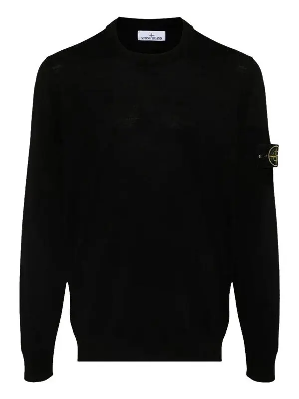 Stone Island 5100071 Light Pure Rws Wool Sweater - Black