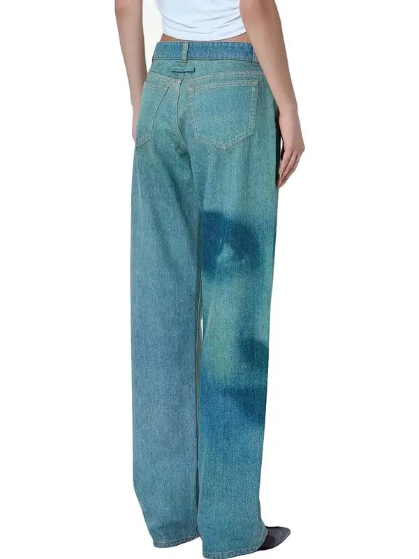 JEAN PAUL GAULTIER Graphic-print Wide-leg Jeans - Blue