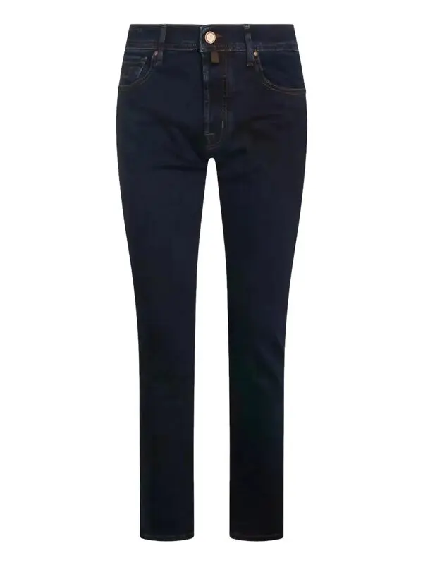 JACOB COHЁN Logo-patch Slim-fit Jeans - Blue