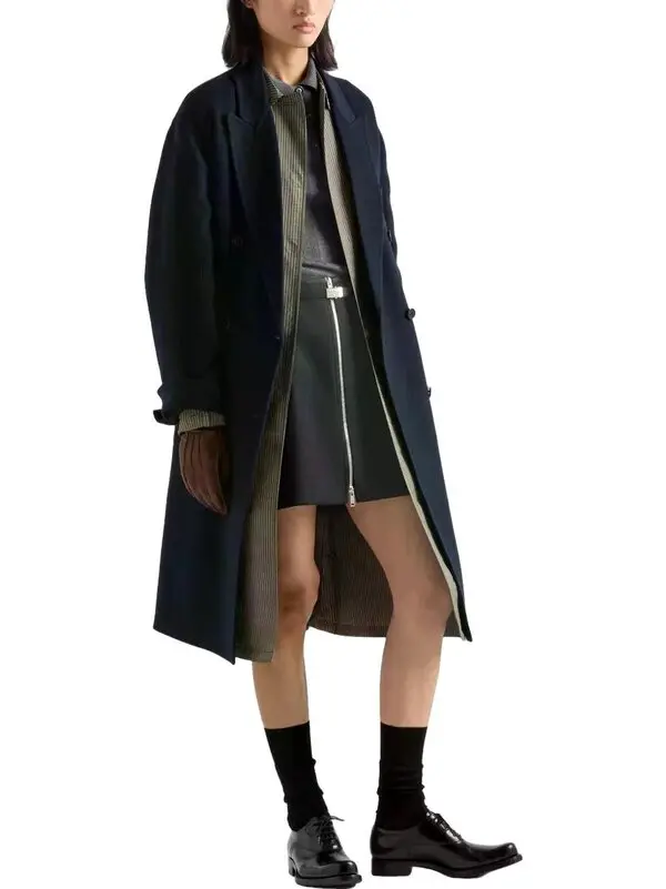 Prada Double Wool Miniskirt - Black
