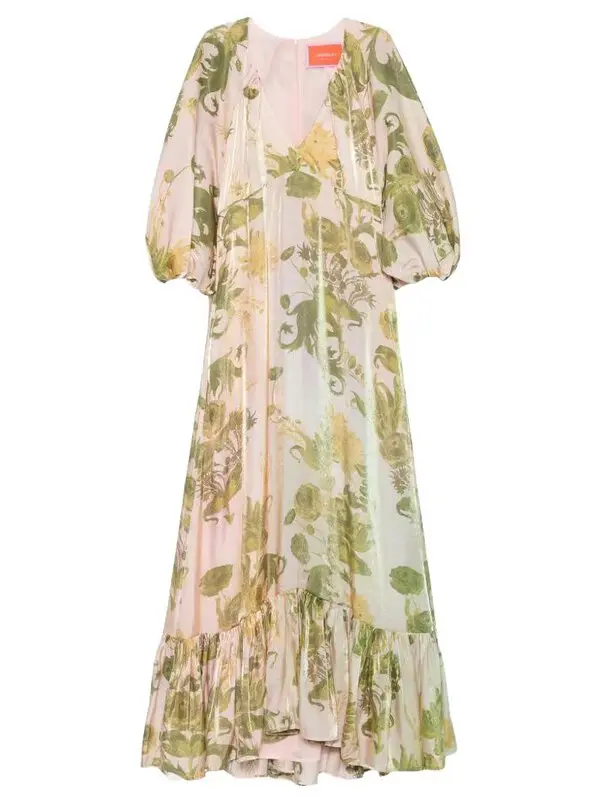 La DoubleJ Floral-print Ruffled Dress - Pink