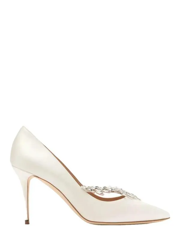 Manolo Blahnik Nadira Crystal-embellished Pumps - White