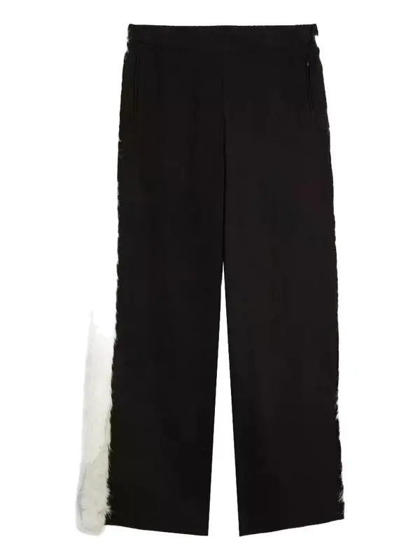 Apparis Ivy Faux-fur Trim Trousers - Black