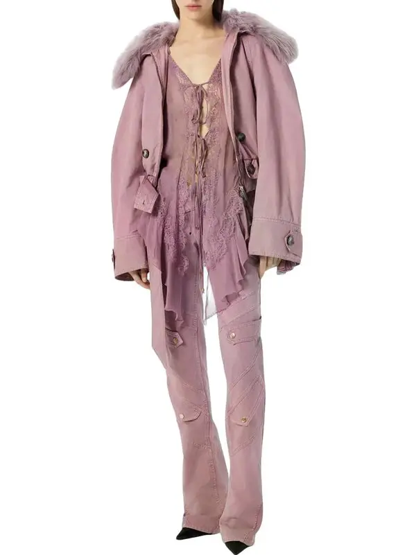 Blumarine Belted Cargo Pants - Pink