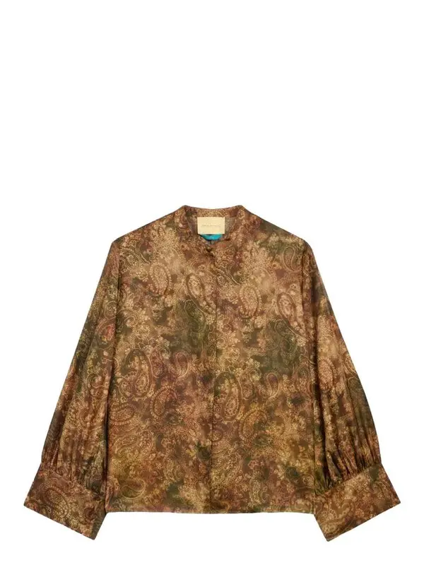 Momoni Lucy Paisley-print Silk Shirt - Brown