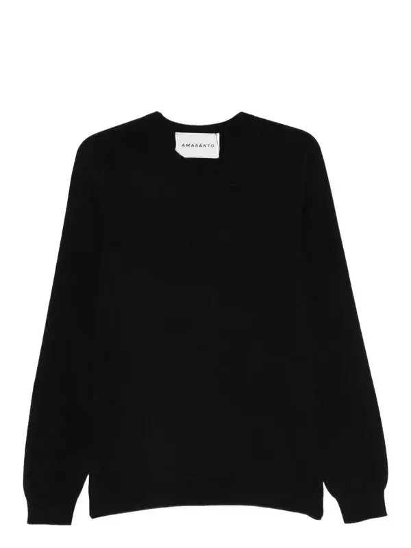 AMARANTO Crew-neck Long-sleeve Sweater - Black