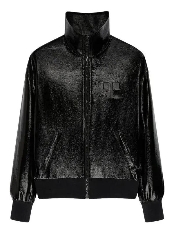 COURREGES Vinyl Logo-patch Jacket - Black