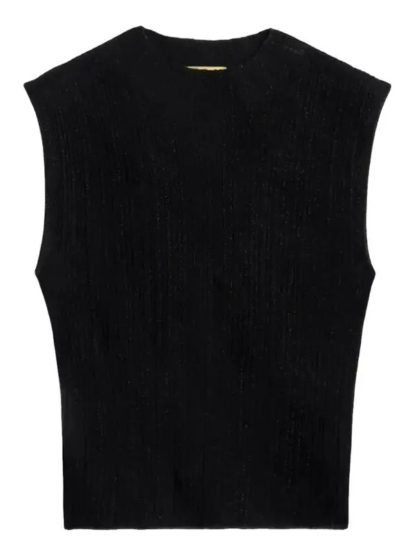 Momoni Geisa Ribbed-knit Vest - Black