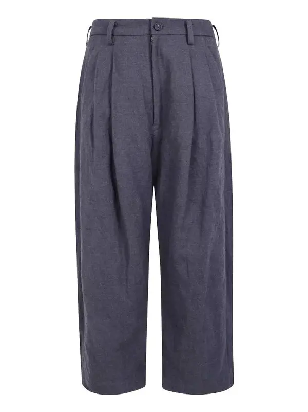 ZIGGY CHEN Pleated Wide-leg Trousers - Grey