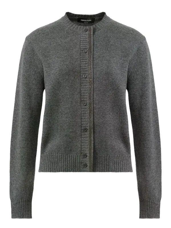 Fabiana Filippi Monili-trim Knit Cardigan - Grey