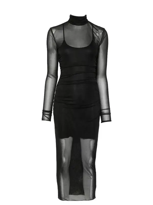 ANIYE BY Sheer High-neck Dress - Black