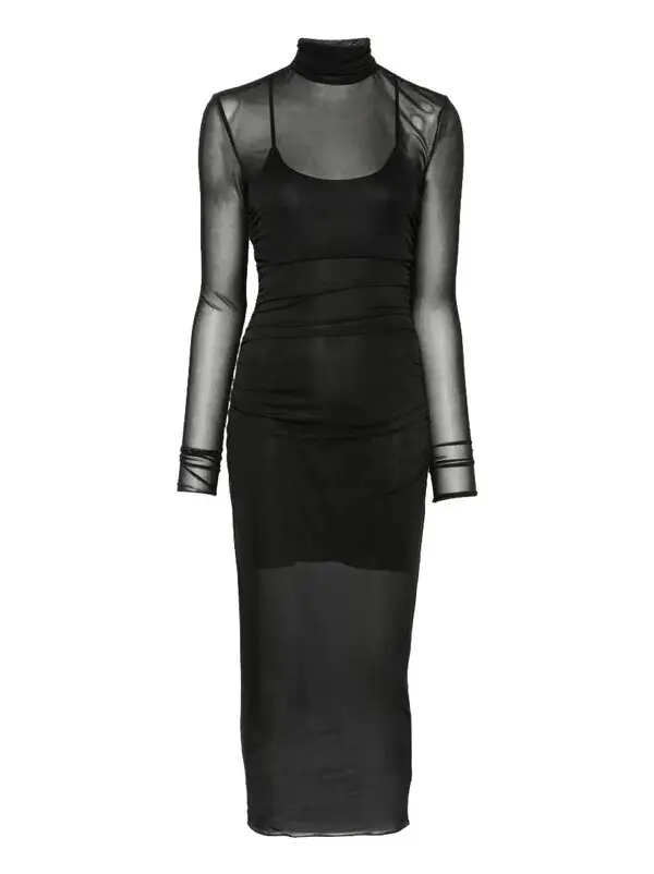 ANIYE BY Sheer High-neck Dress - Black