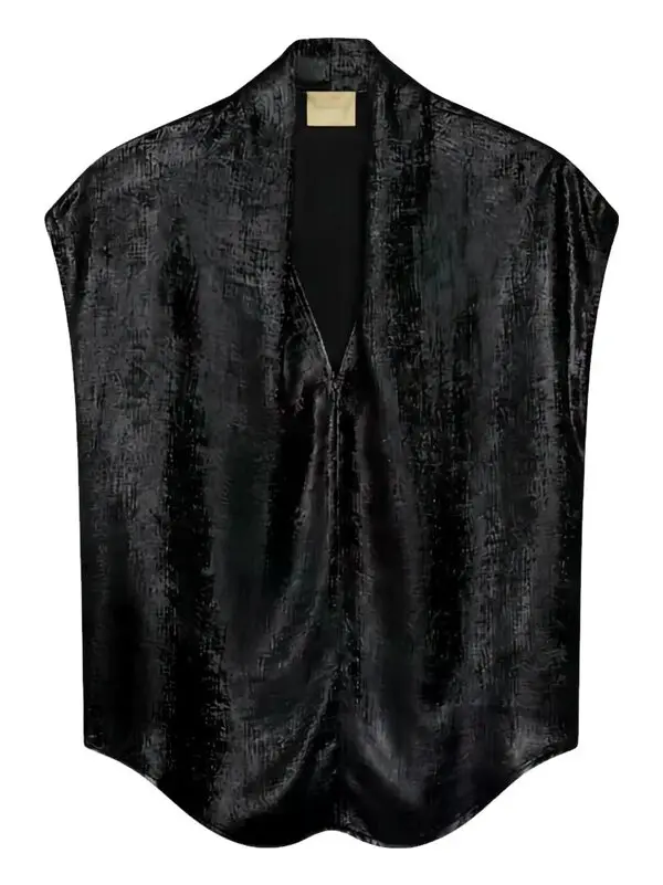 Momoni Hildra V-neck Top - Black