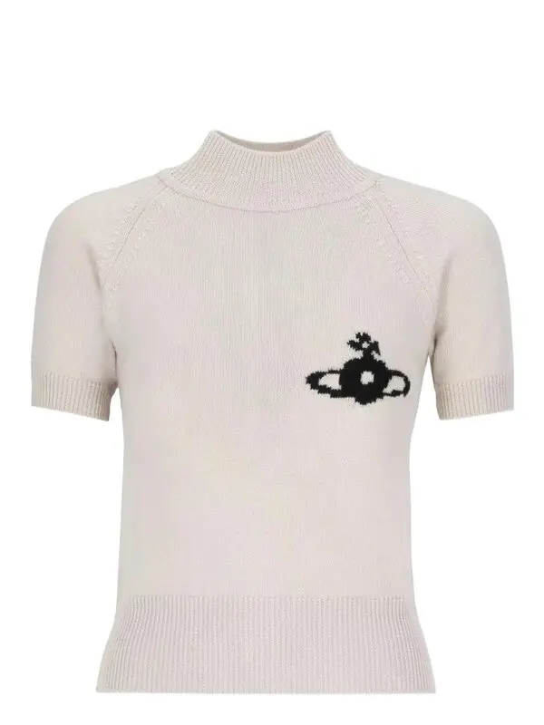 VIVIENNE WESTWOOD Orb-motif Short-sleeve Sweater - Neutrals