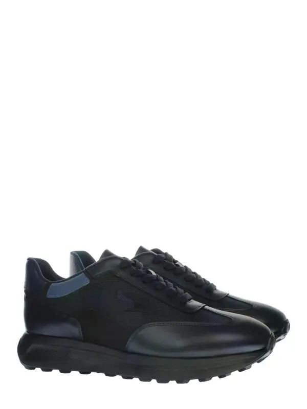 HARMONT & BLAINE Panelled Leather-trim Sneakers - Blue