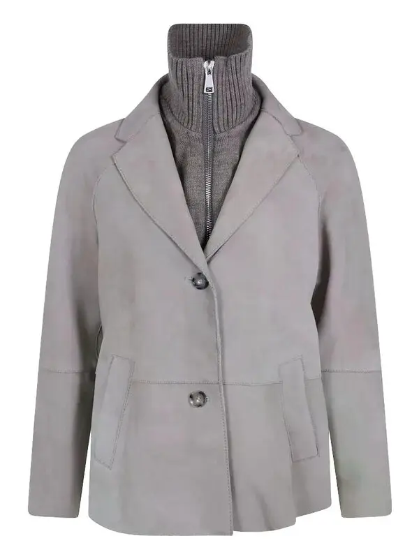 THE JACKIE LEATHERS Suede Layered Jacket - Neutrals