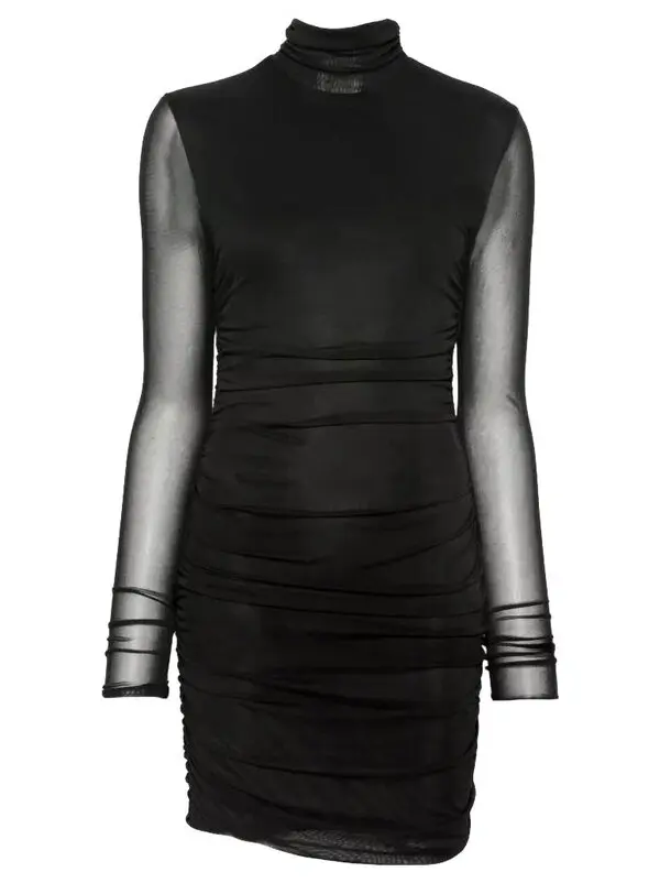 ANIYE BY Norma Ruched High-neck Mini Dress - Black