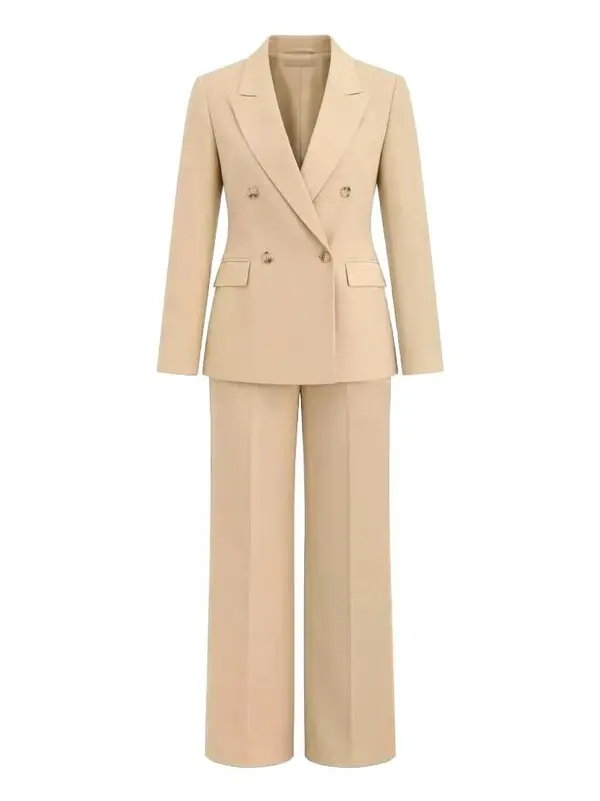 VICOLO Wide-leg Tailored Suit - Neutrals