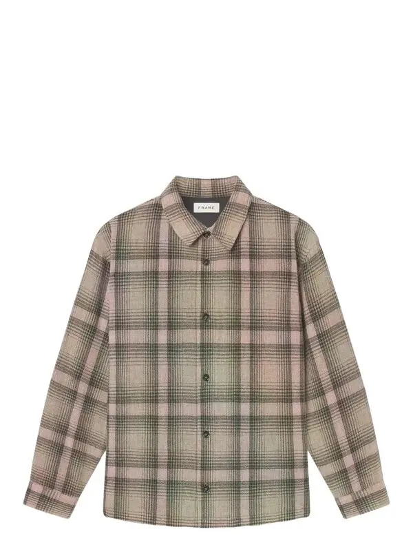 FRAME Check-pattern Button-up Shirt - Brown
