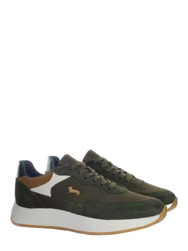 HARMONT & BLAINE Logo-embroidered Panelled Sneakers - Brown