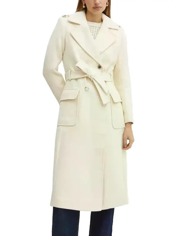 MORGAN Belted Double-breasted Coat - Neutrals