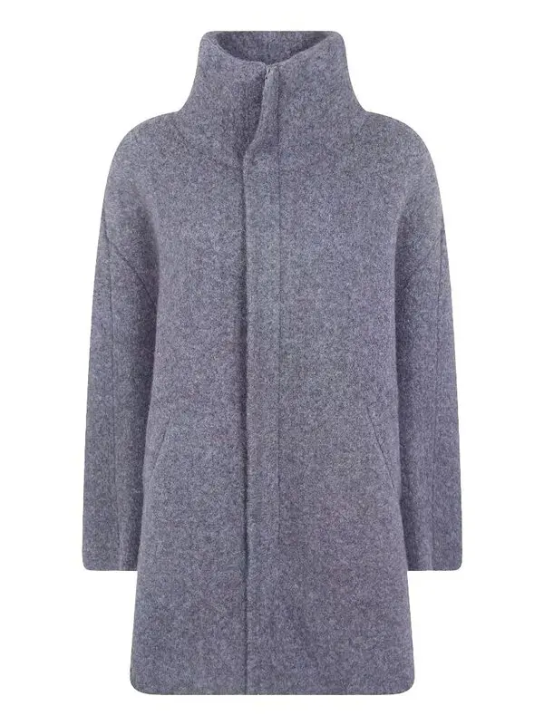 BOBOUTIC High-neck Wool Coat - Grey