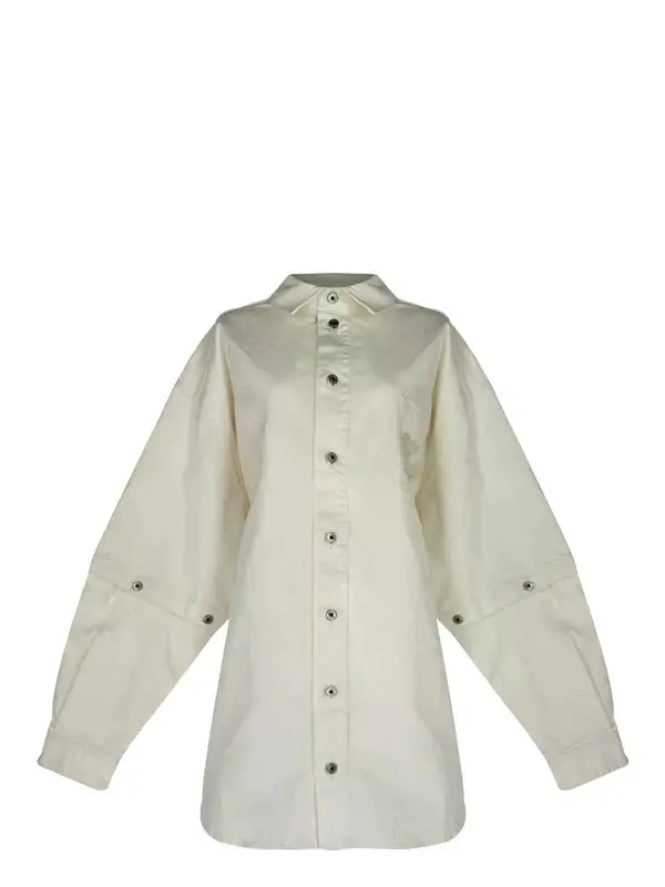 Off-White Convertible Denim Shirt - Neutrals