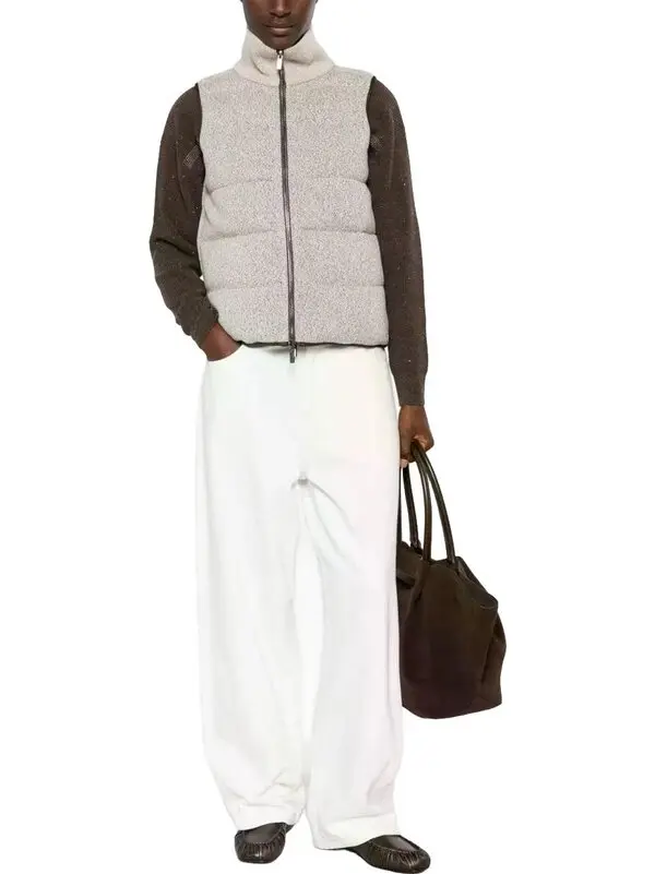 Peserico Quilted High-neck Gilet - Neutrals