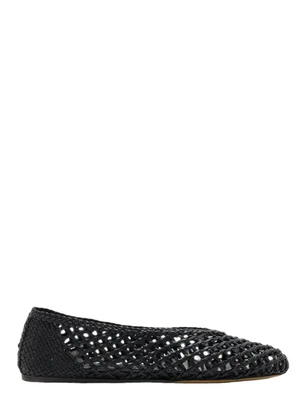 Le Monde Beryl Regency Woven Leather Ballet Flats - Black