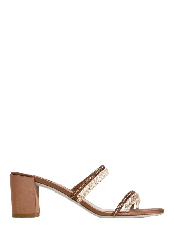 Rene Caovilla Chandelier Crystal-embellished Heeled Sandals - Brown