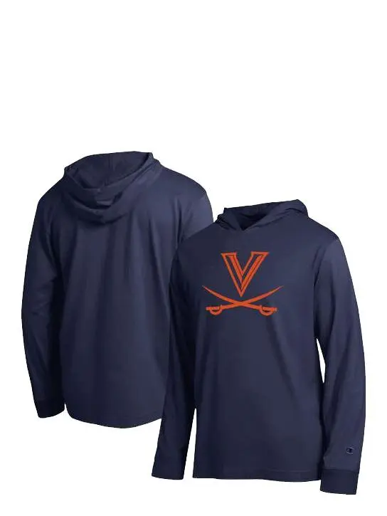 Champion Virginia Cavaliers Tonal All-star Long Sleeve Hooded T-shirt - Navy