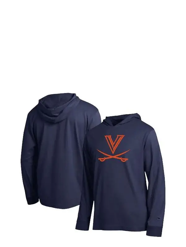 Champion Virginia Cavaliers Tonal All-star Long Sleeve Hooded T-shirt - Navy