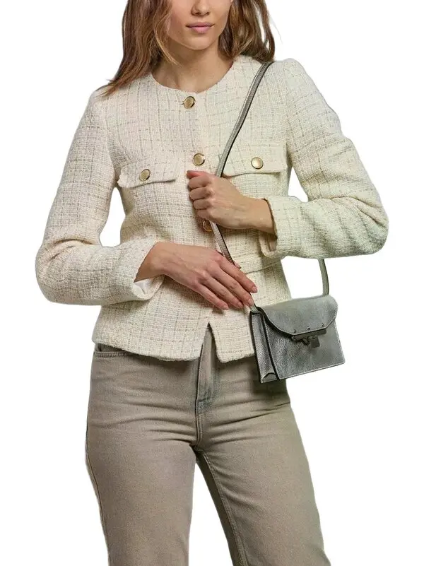 THE BRIDGE Laminated-leather Crossbody Bag - Silver