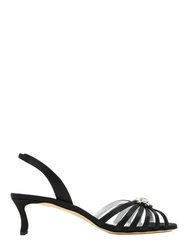 Manolo Blahnik Fulmasli Crystal-embellished Sandals - Black