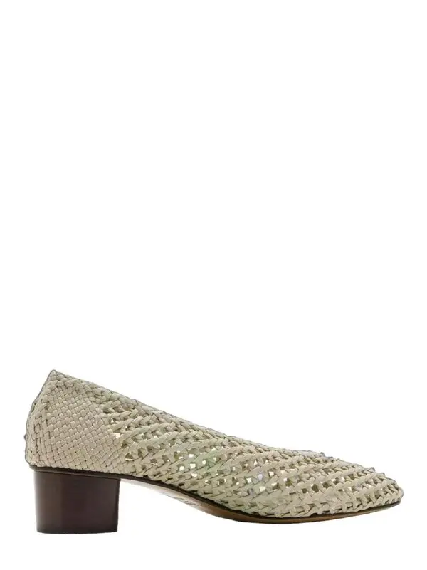 Le Monde Beryl Woven Leather Pumps - Neutrals