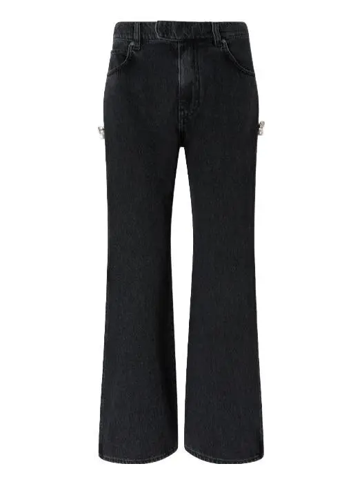 Pinko Slit-detailed Wide-leg Jeans - Black