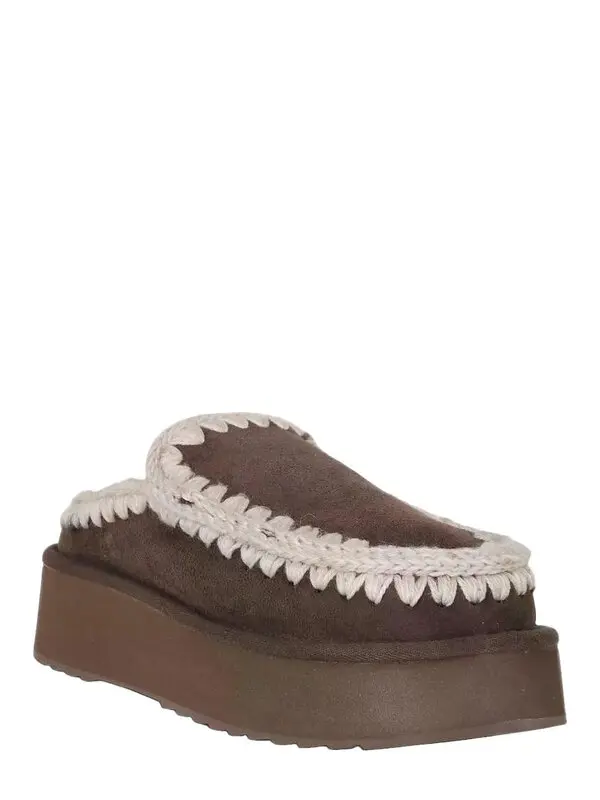 Mou Eskimo Platform Mules - Brown