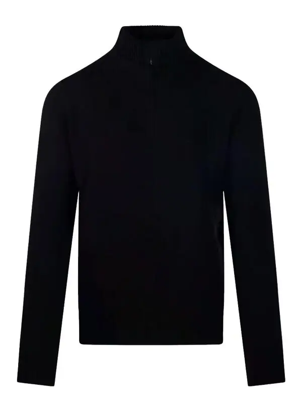 Altea Half-zip Knitted Sweater - Black