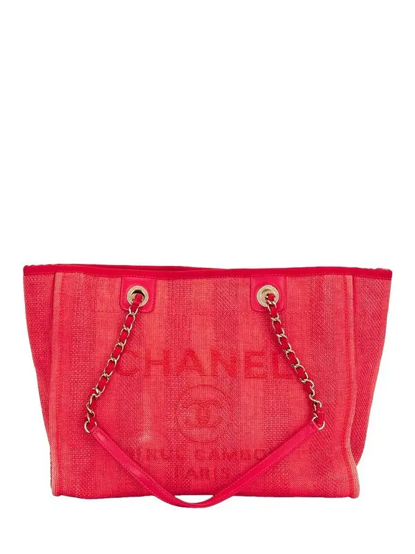 Chanel Small Deauville Tote Bag - Red