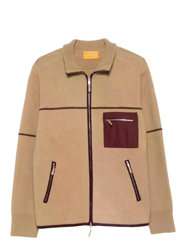 Guest In Residence Louis Contrast-piping Zip-up Cardigan - Neutrals