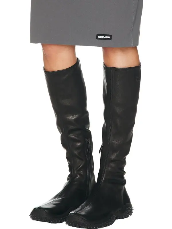 Miu Miu Popeline Stretch Skirt - Ferro